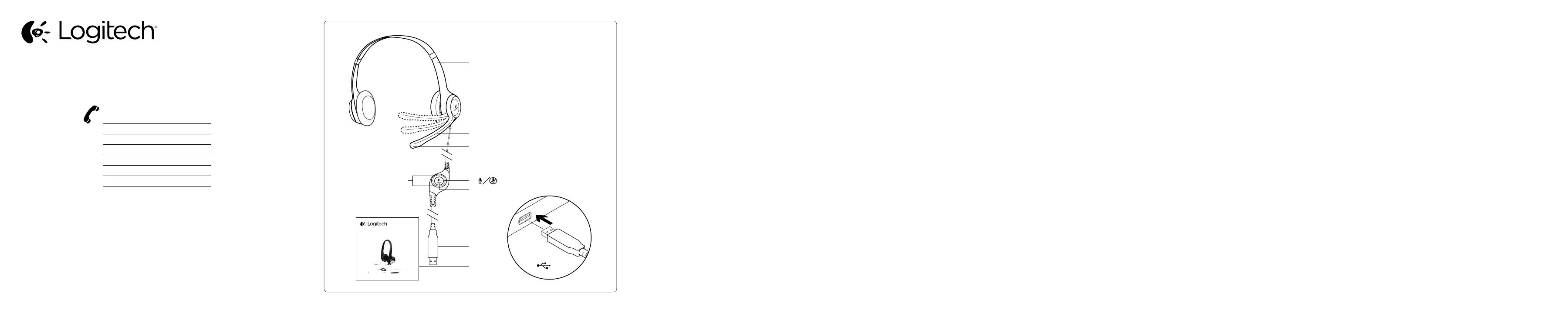 Logitech H390 USB Headset Guia de usuario
